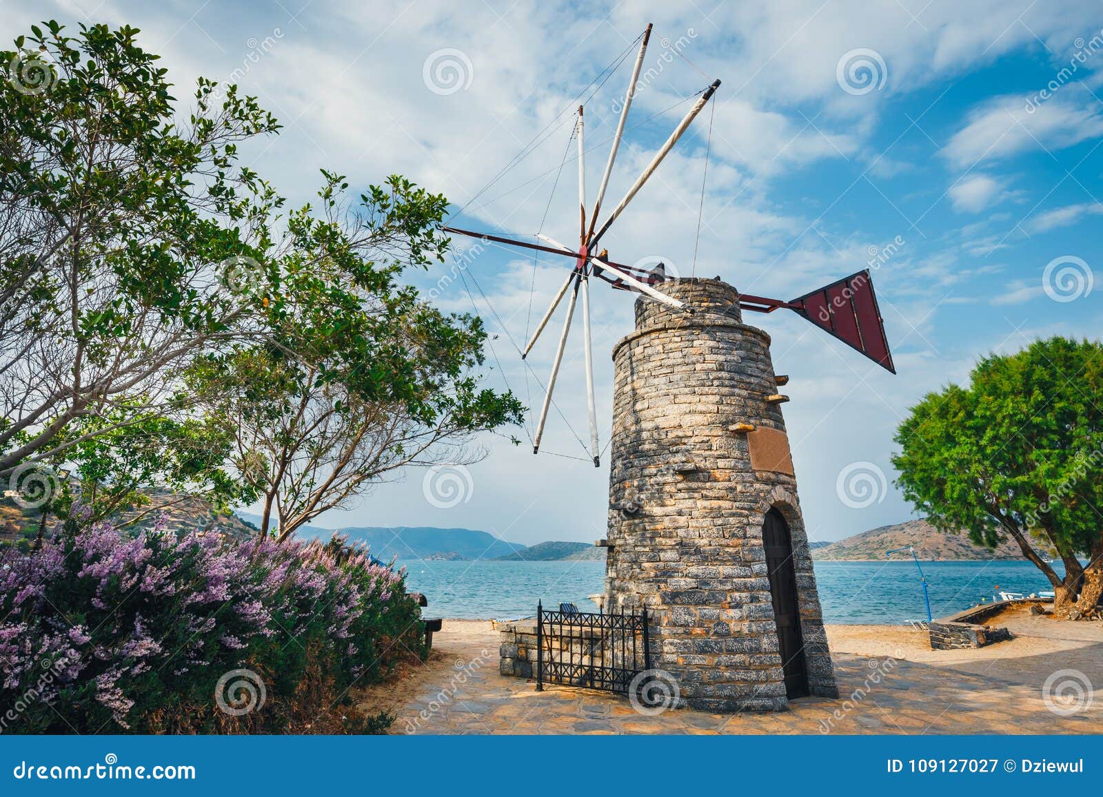 Old-style Windmills on Lasithi Plateau. Crete Stock Image - Image of ...