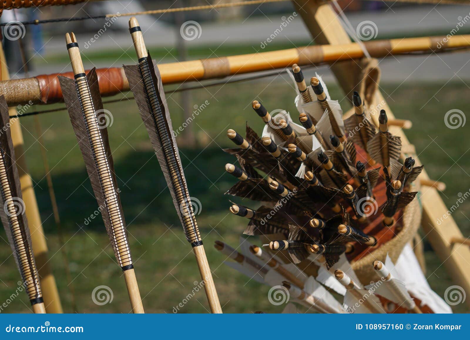 Old Style Wooden Arrows in the Case Stock Photo - Image of arrow ...
