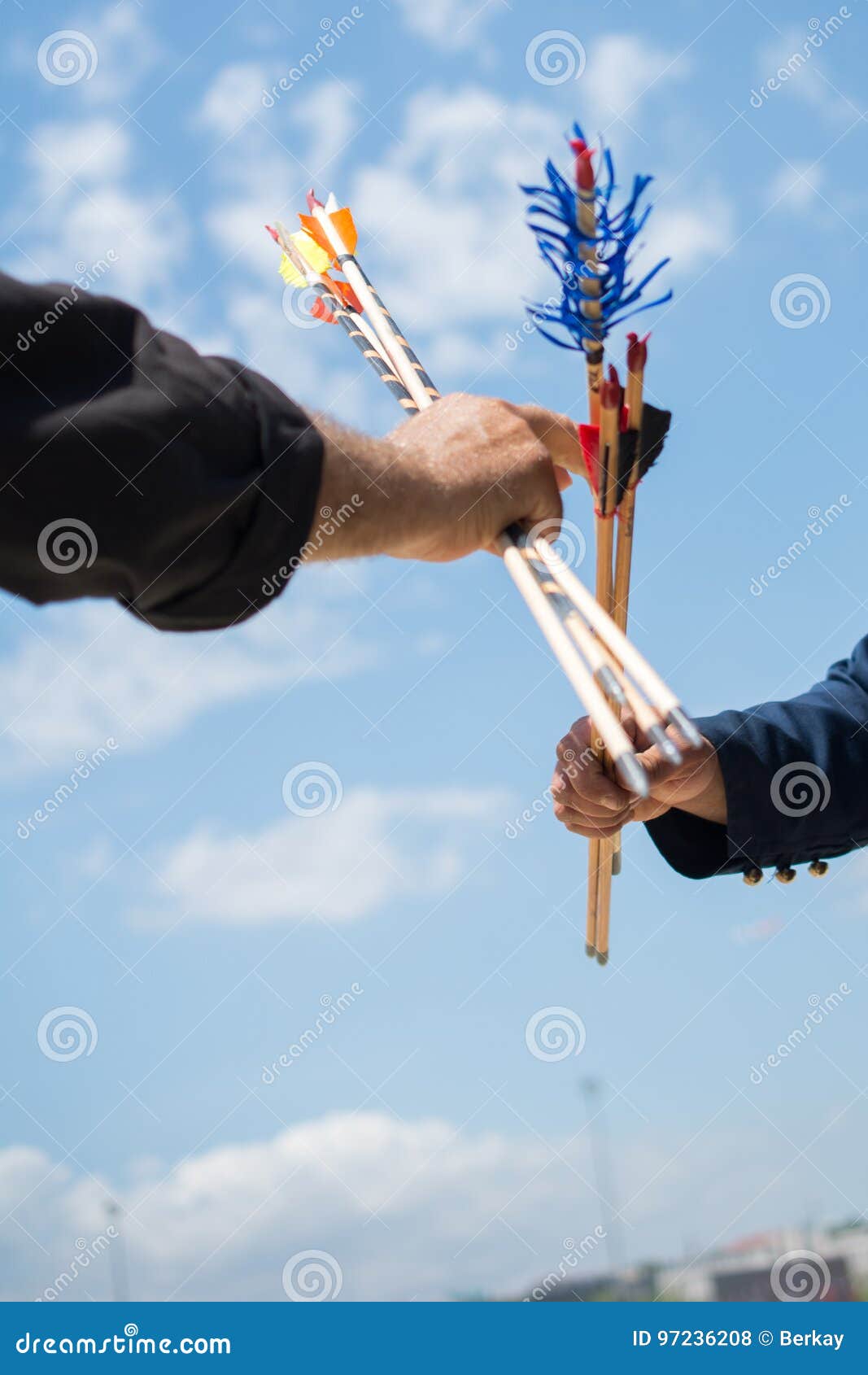 Old style wooden arrows stock photo. Image of accuracy - 97236208
