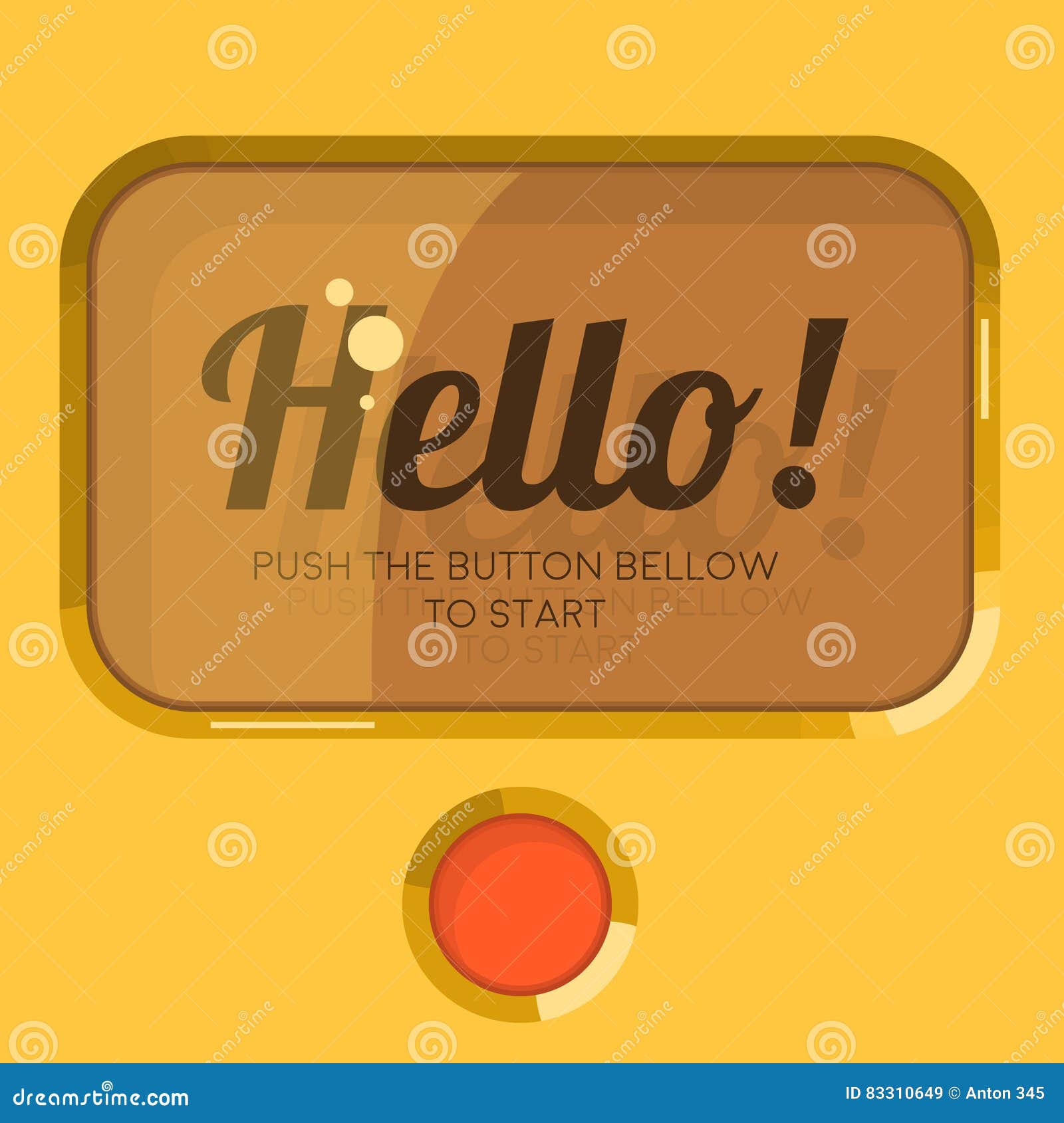 Old Styled Display. Screen. Plastic Button Stock Vector - Illustration ...
