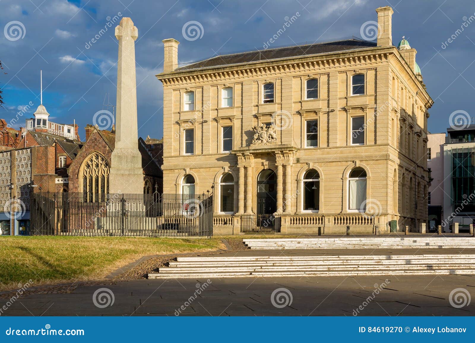 Old Stylish Three-storey Building Stock Photo - Image of horizontal ...