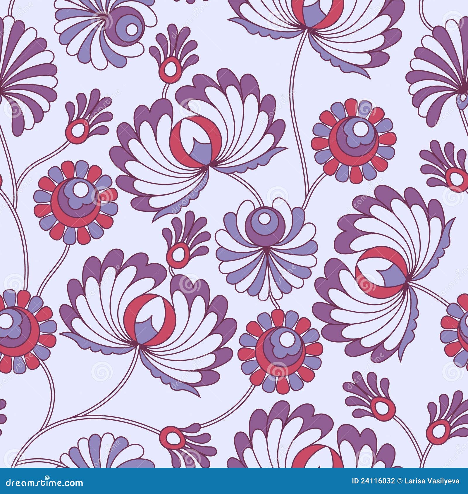 Stylized Flower Design Isolated On White Background, Round Design ...