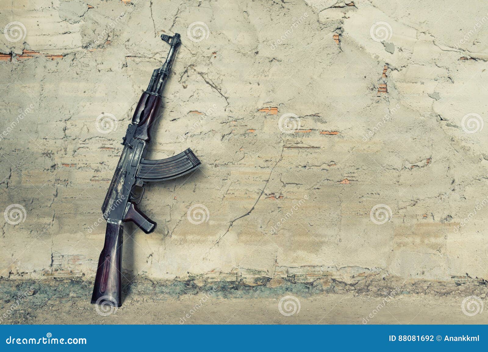Old Submachine Gun Kalashnikov AK-47 Stock Photo - Image of barrel ...