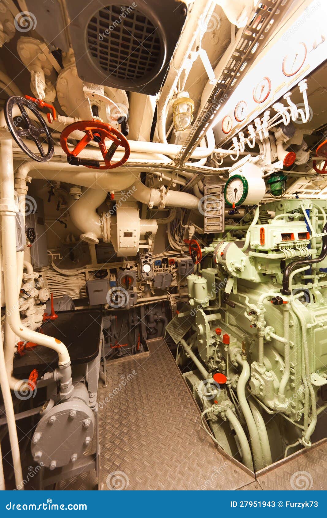 Old Submarine Diesel Engine Compartment Stock Image - Image of military ...