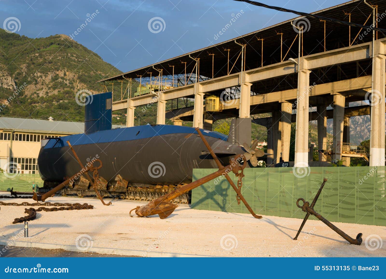 Old submarine stock image. Image of rusty, summer, yard - 55313135