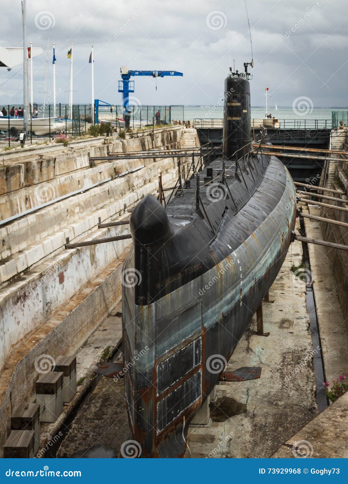 Old submarine surfaced stock photo. Image of boat, force - 73929968