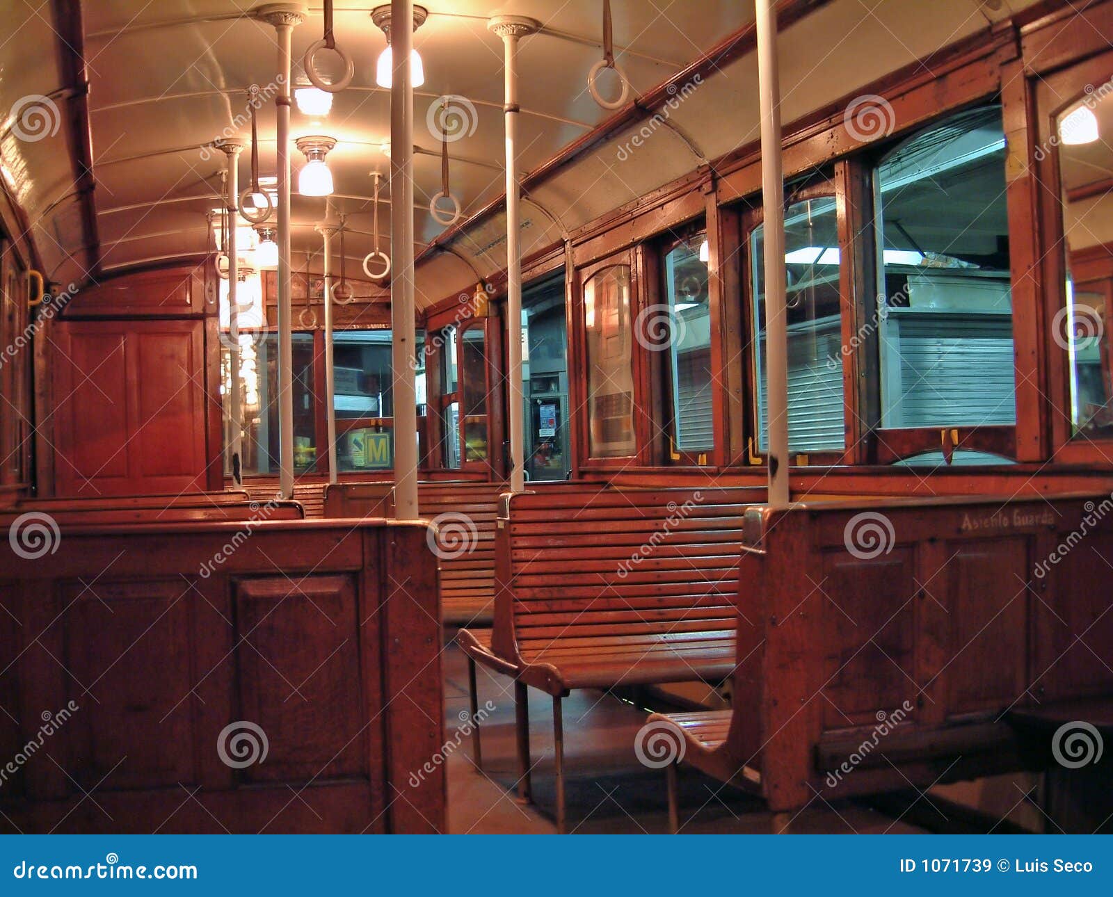 Old subway car stock image. Image of seat, interior, transit - 1071739