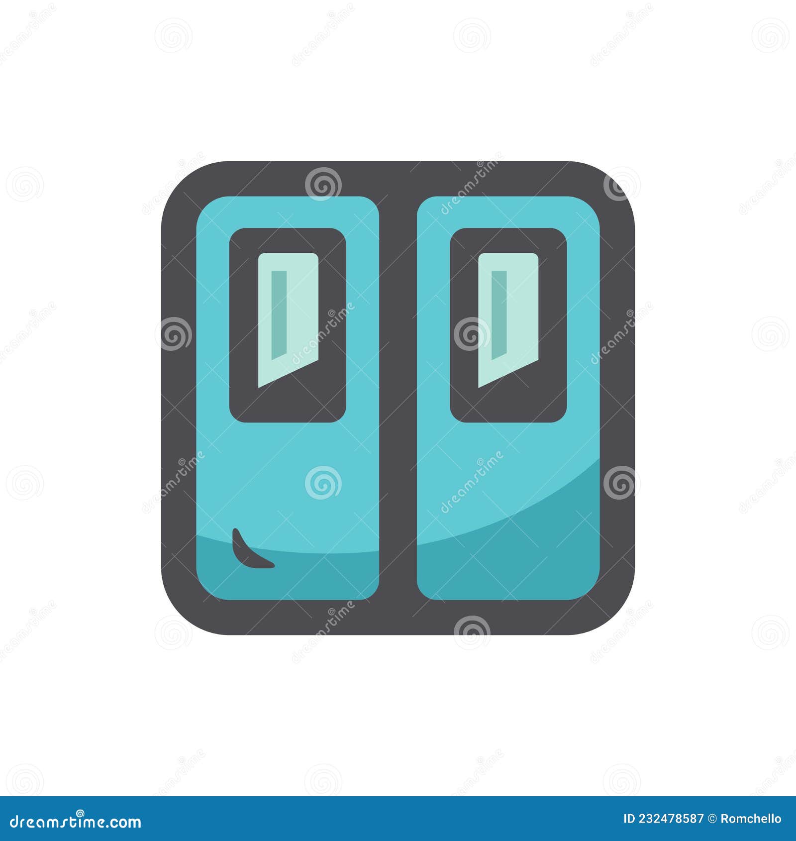 Old Subway Train Doors Vector Icon Cartoon Illustration Stock Vector ...