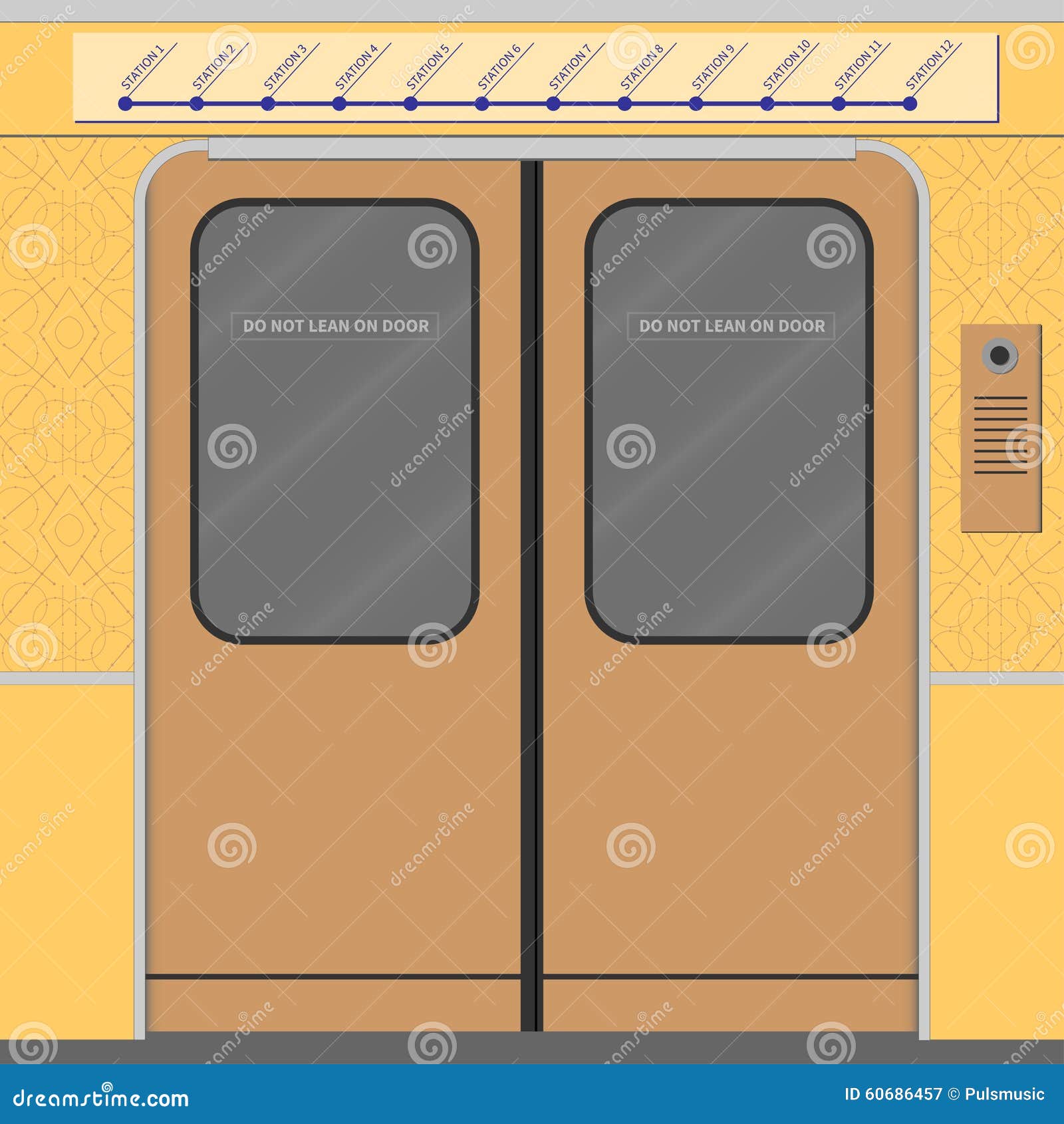 Old Subway Train Doors Cartoon Vector | CartoonDealer.com #60686457