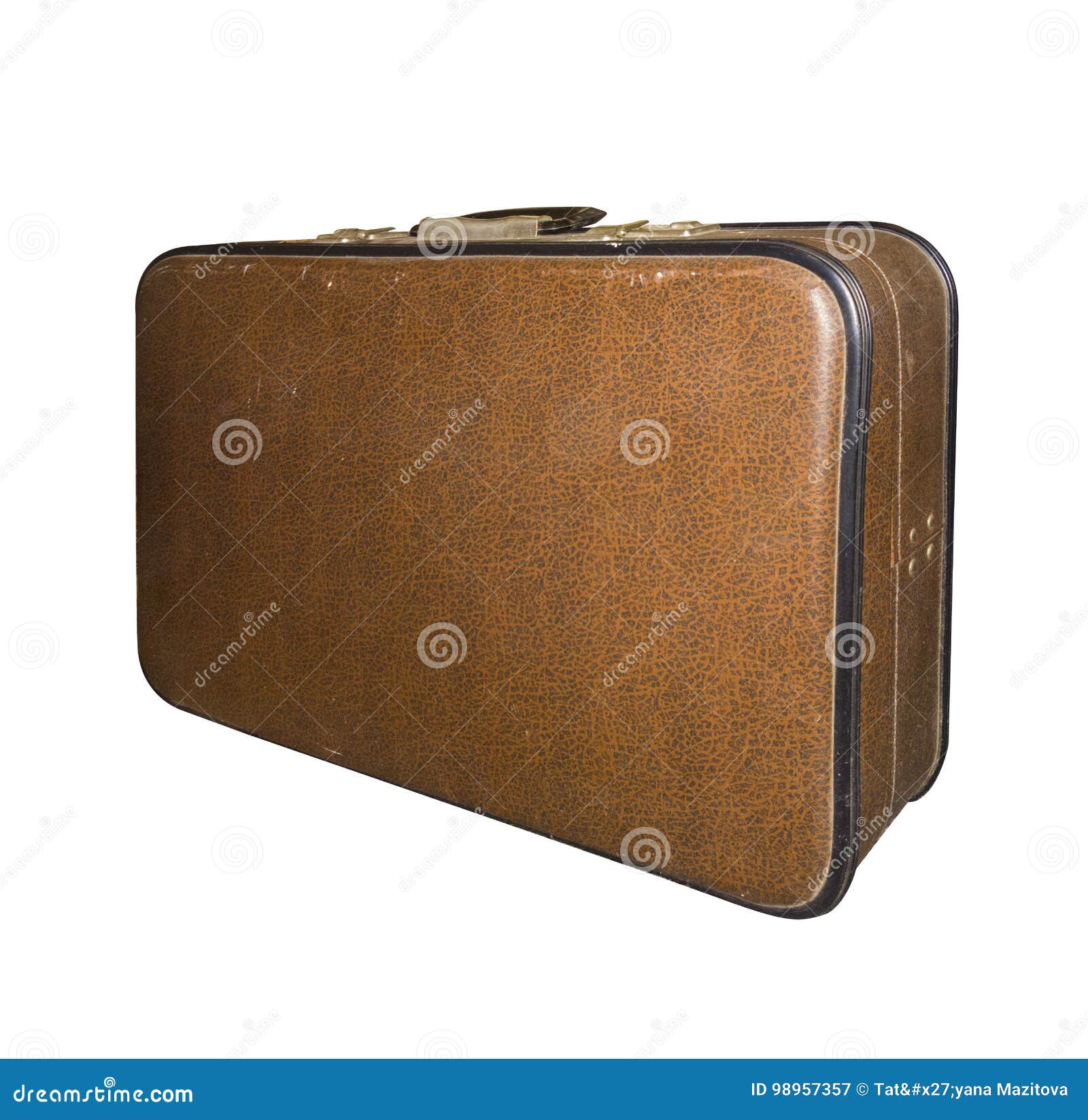 Old Suitcase Closed Isolated. Vintage Case Stock Image - Image of ...