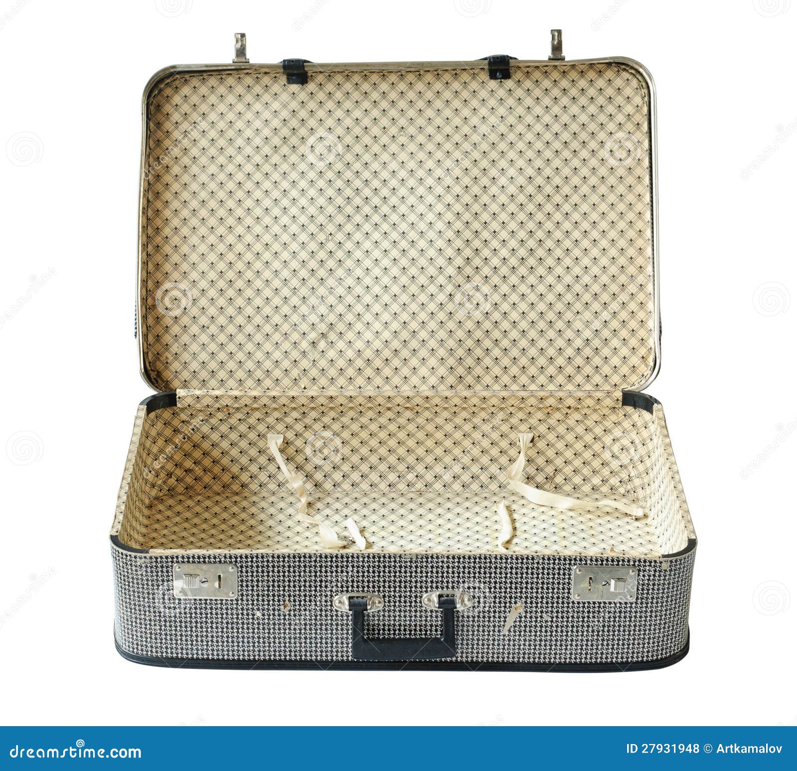 Old Suitcase Opened Isolated Over White Stock Photo - Image of aged ...