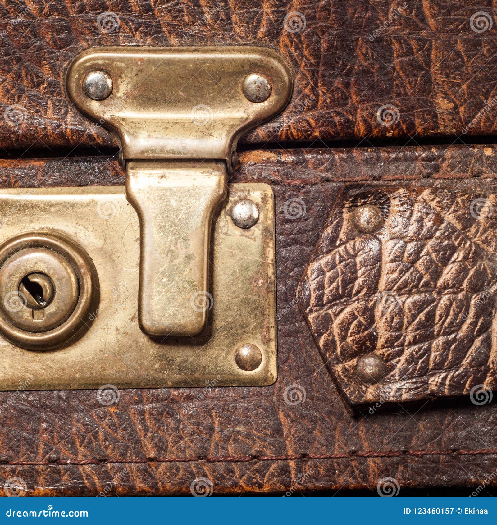 Old suitcase. texture stock image. Image of closed, studio - 123460157