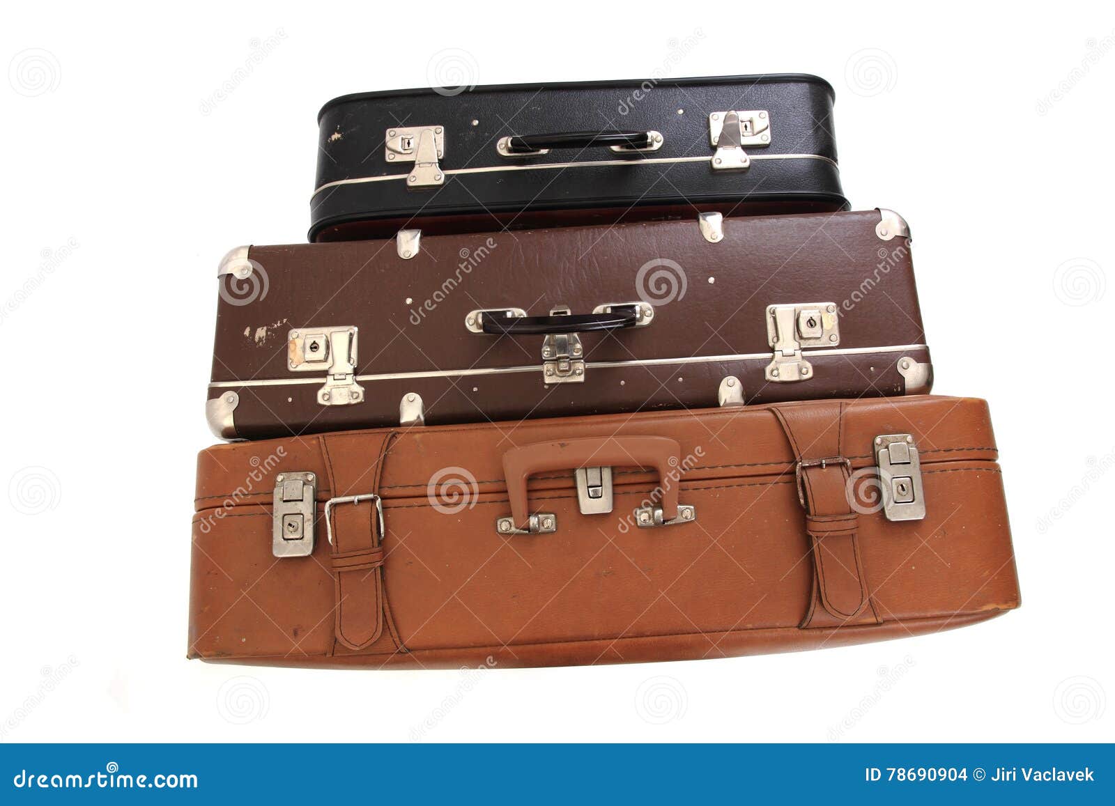 Old suitcases isolated stock photo. Image of obsolete - 78690904