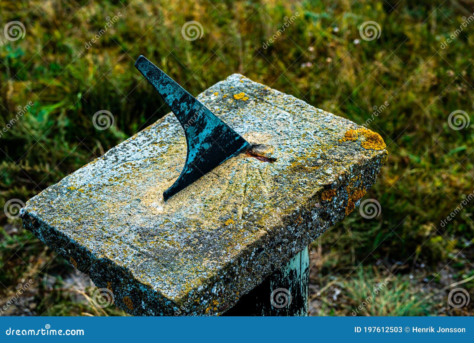 Old Sun Clock Made from Brass and Stone. Stock Image - Image of ...