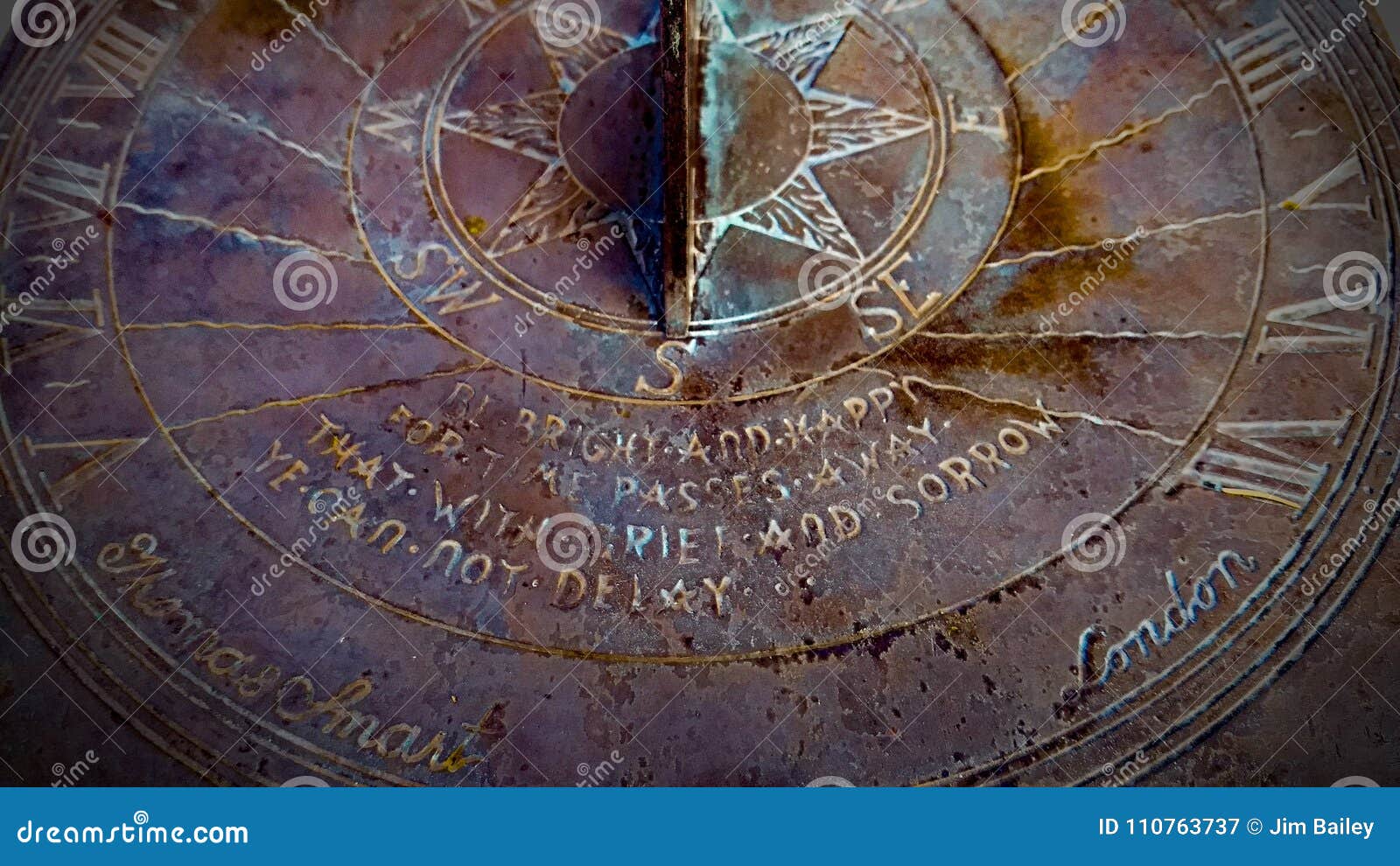 Sundial stock image. Image of sundial, inscriptions - 110763737
