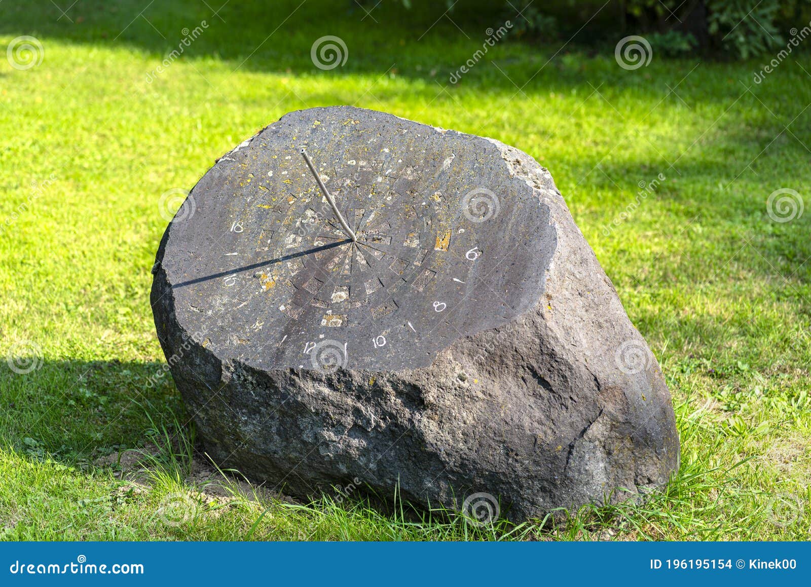 An Old Sundial Made of a Large Stone with a Metal Rod, the Clock Will ...
