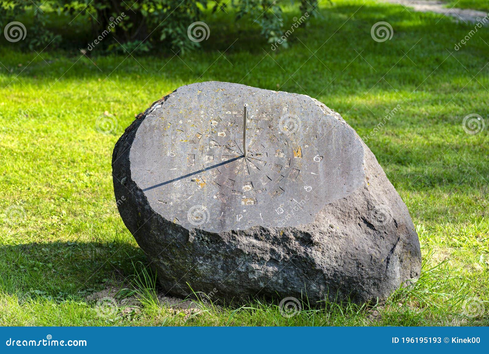 An Old Sundial Made of a Large Stone with a Metal Rod, the Clock Will ...