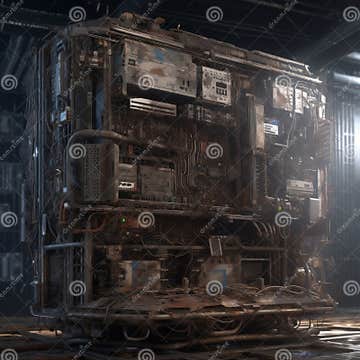 Old the Supercomputer, Illustration, Generative AI Stock Illustration ...