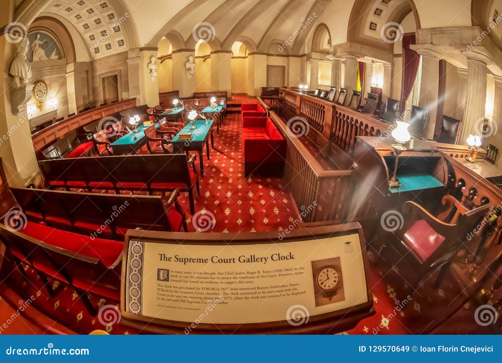 Old Supreme Court Gallery Clock Chamber Of The Us Capitol Washington