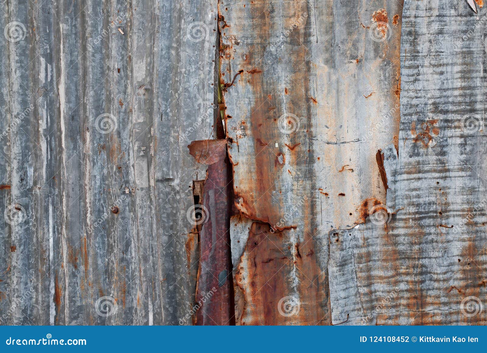 Old Texture and Rusty Zinc Fence Background. Stock Photo - Image of ...