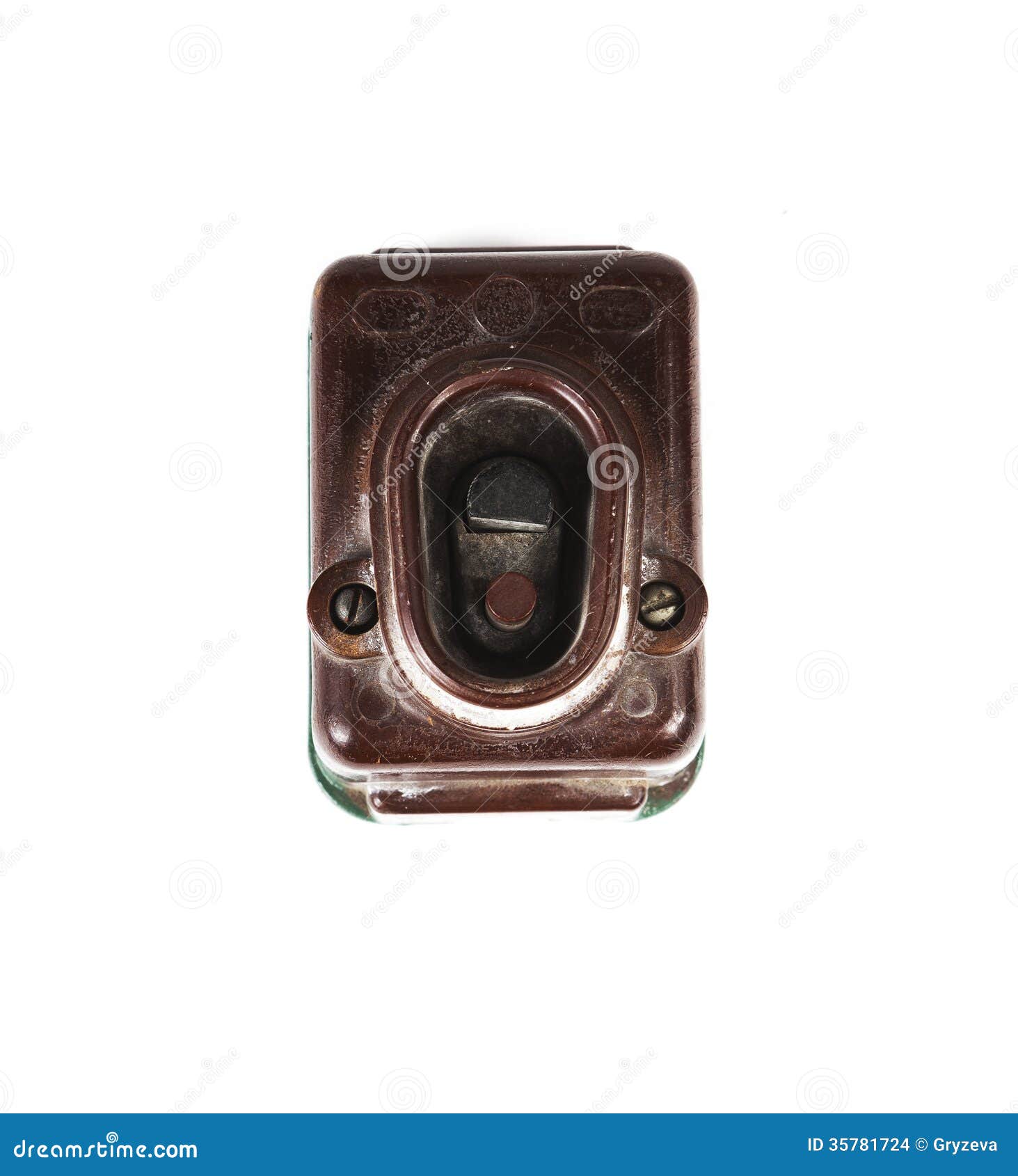 Bakelite Toggle Light Switch In Brown On Wooden Pole Stock Photo ...