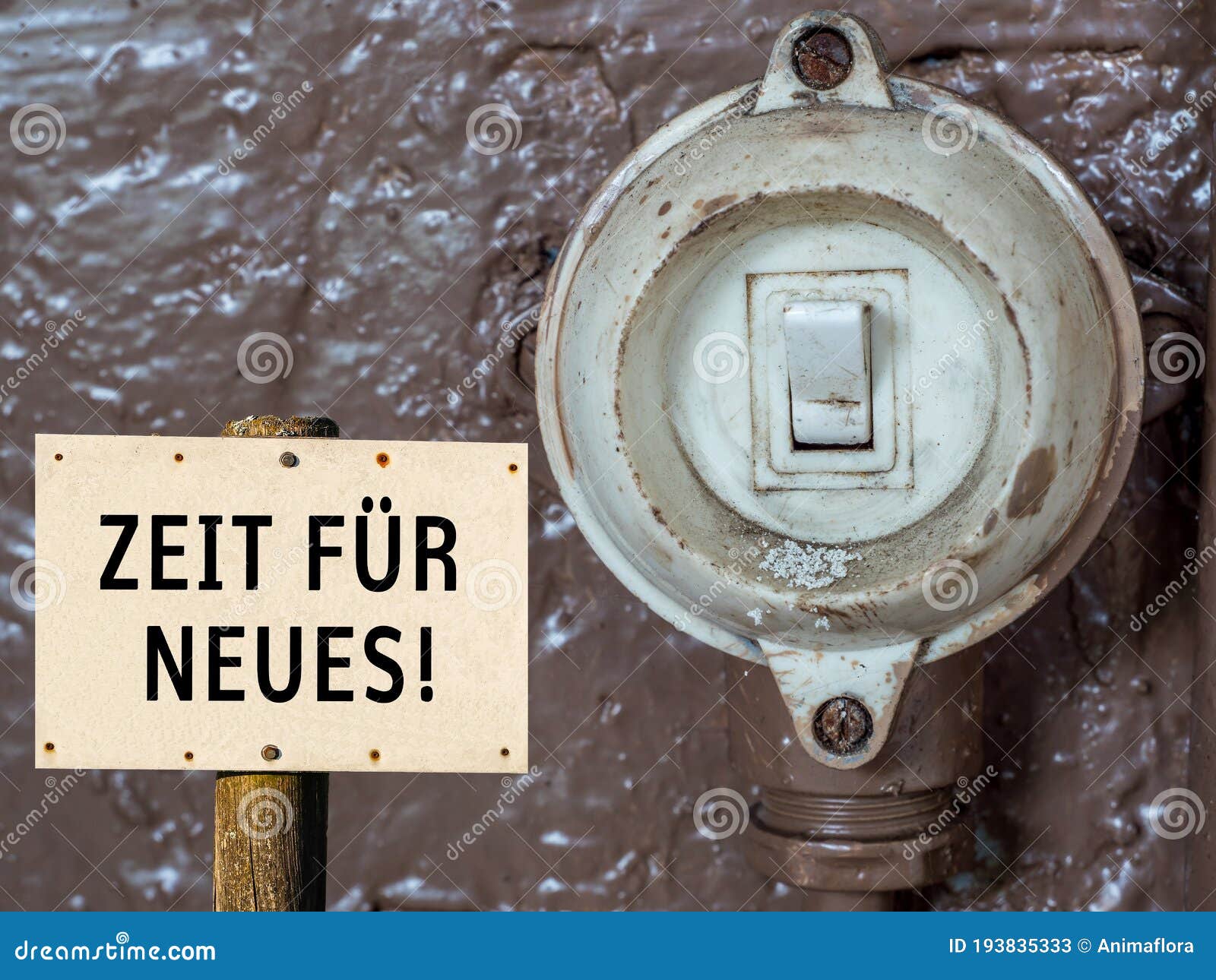 Old Switch with Sign Time for Something New Stock Image - Image of ...