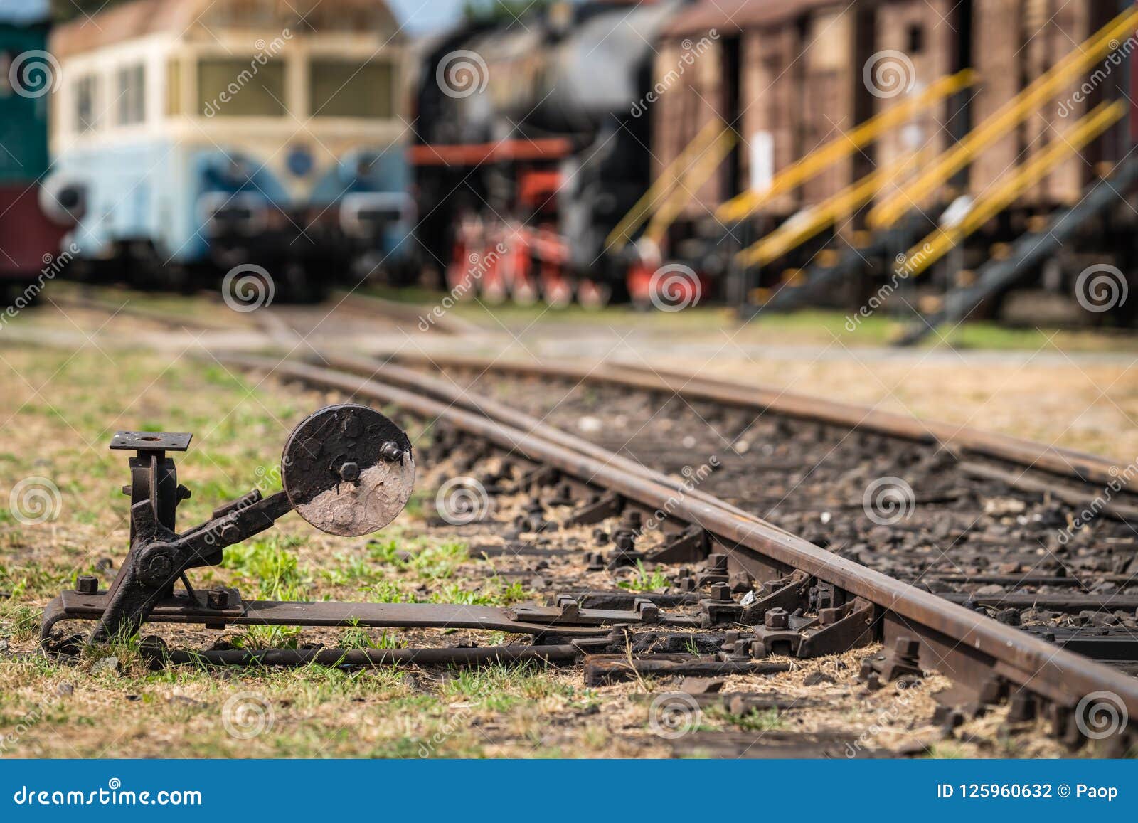 Old Switch on the Train Tracks Stock Photo - Image of locomotives ...