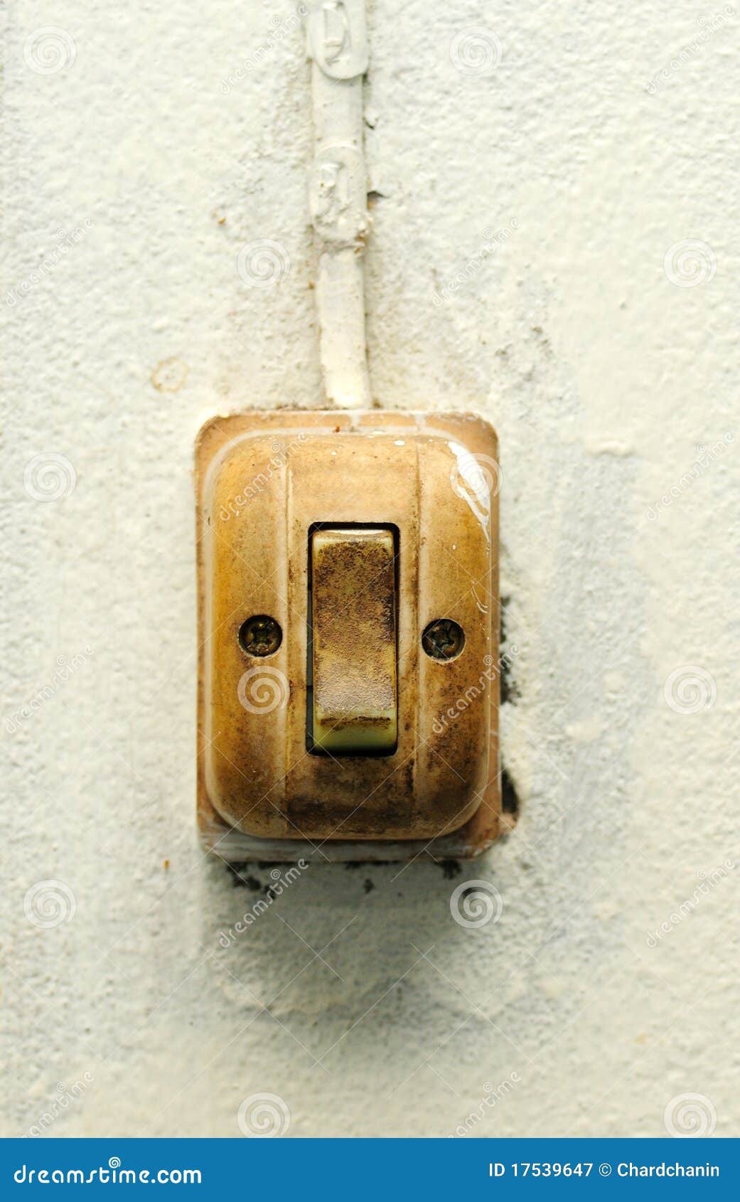 Old switch on white wall stock image. Image of interior - 17539647