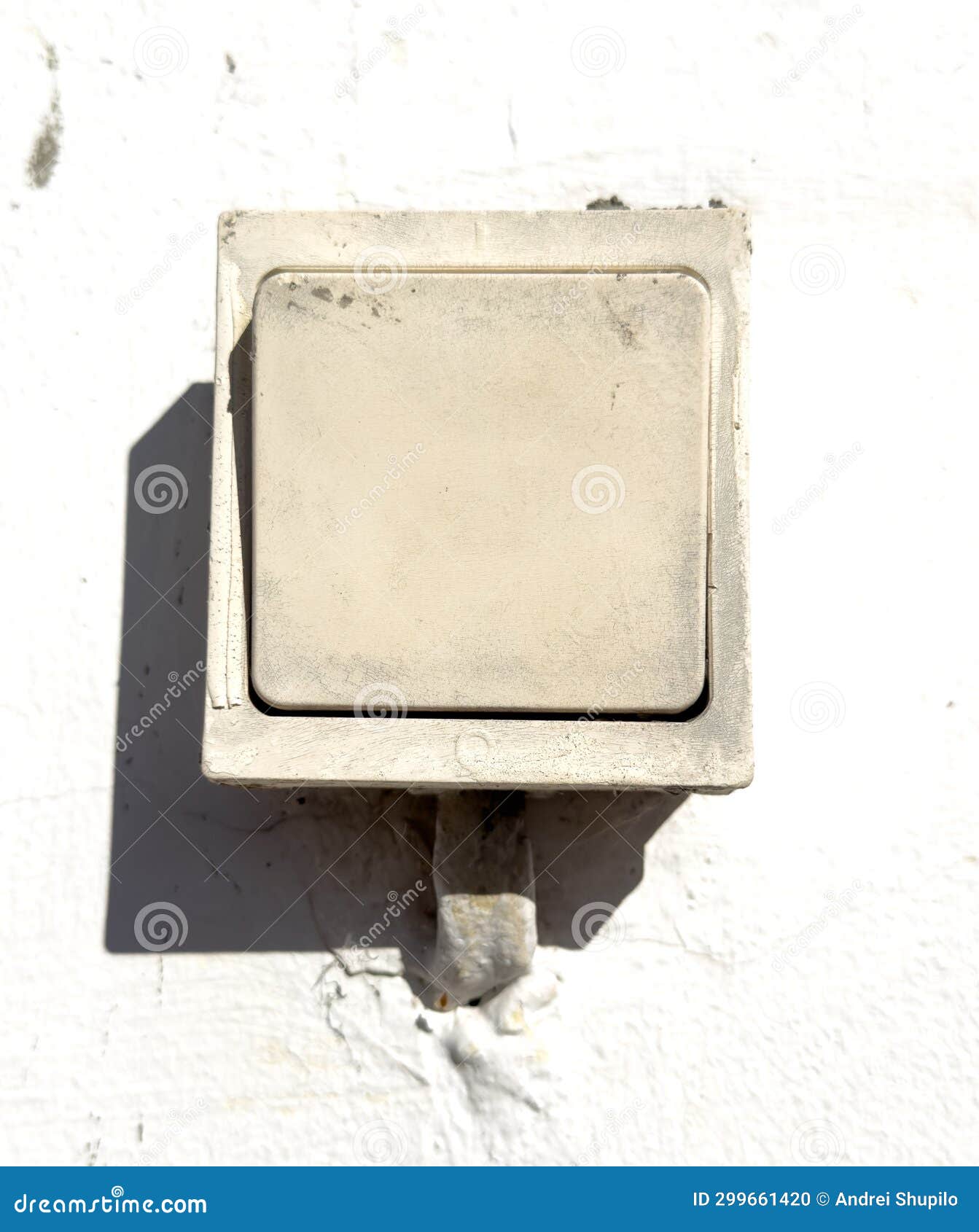 Old Switch on a White Wall. Close-up Stock Photo - Image of object ...