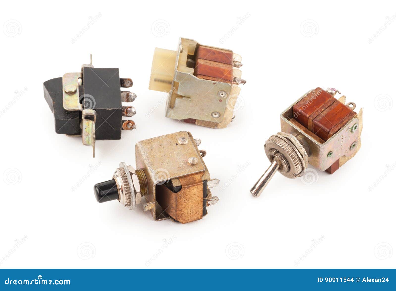 Old switches stock photo. Image of electric, button, stop - 90911544
