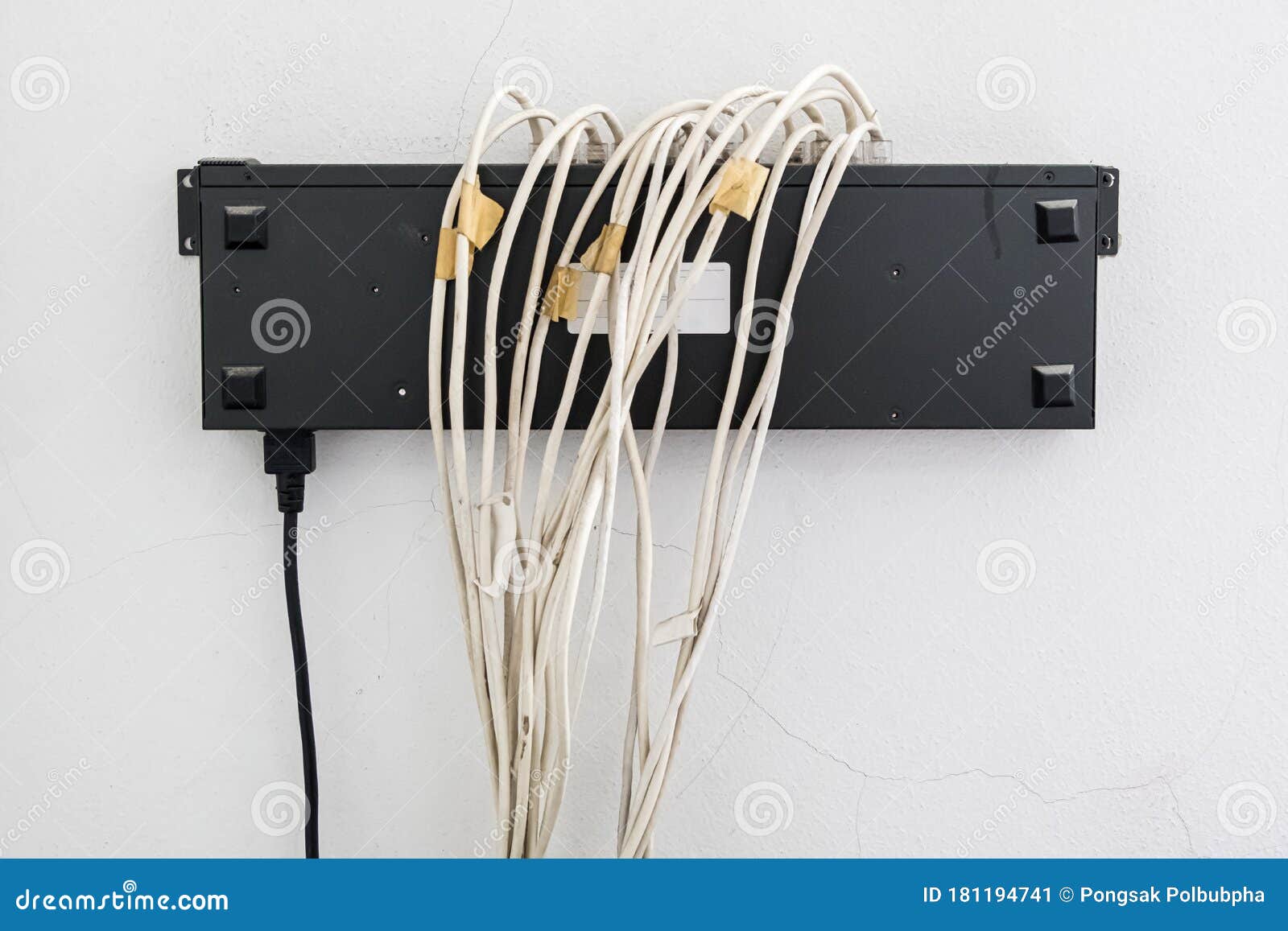 Old Switching Hub with the Many Lan Cable Stock Image - Image of device ...