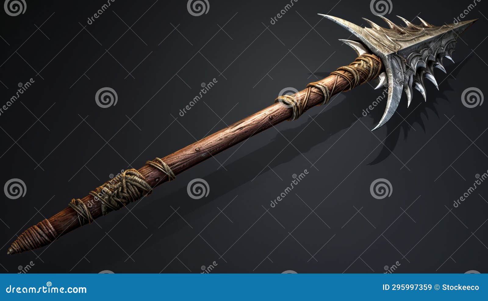 The Divine Blade: a Spiked Weapon of Fantasy Stock Illustration ...