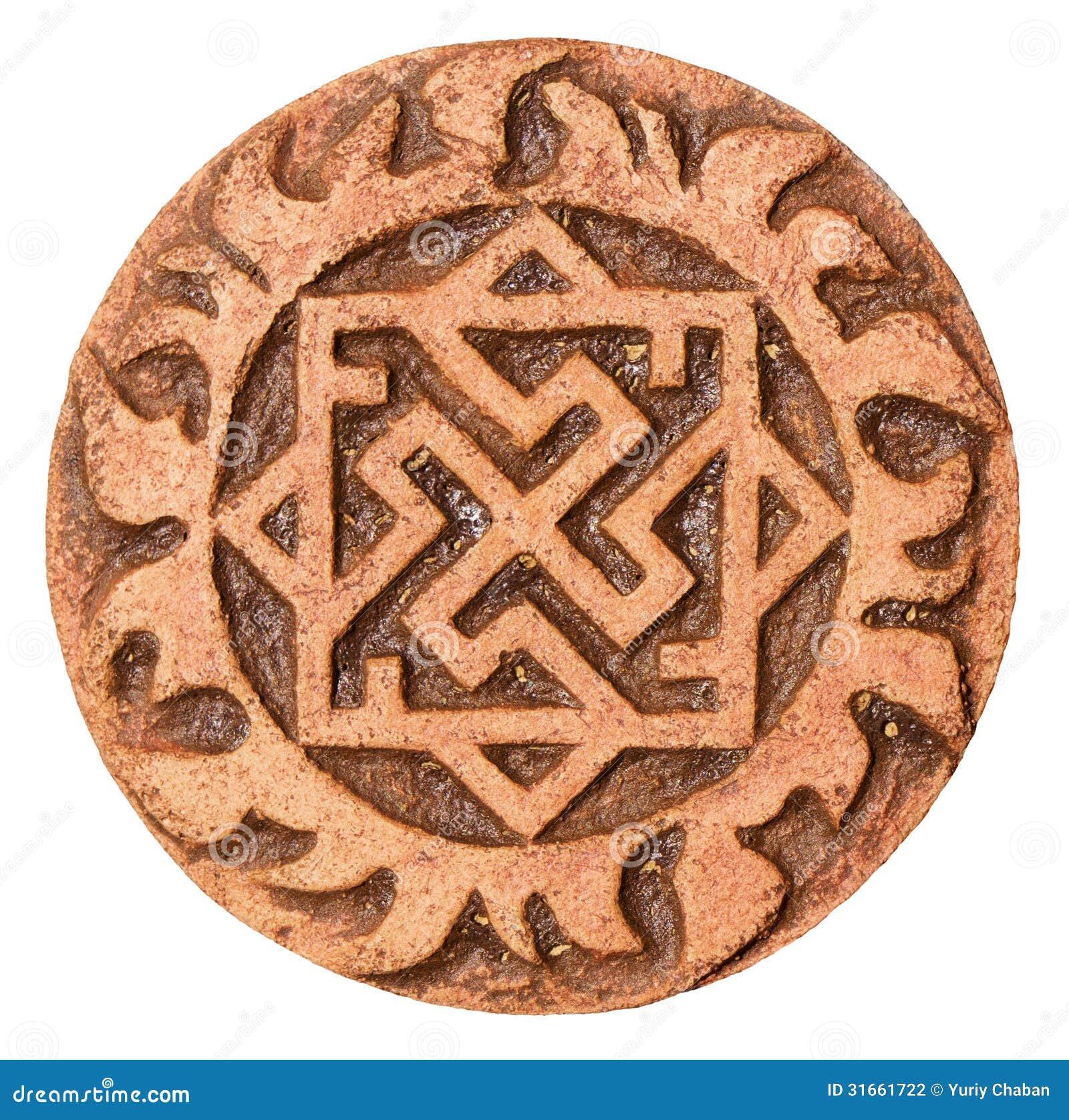 Old Symbol on Terracotta Amulet Stock Photo - Image of entertainment ...