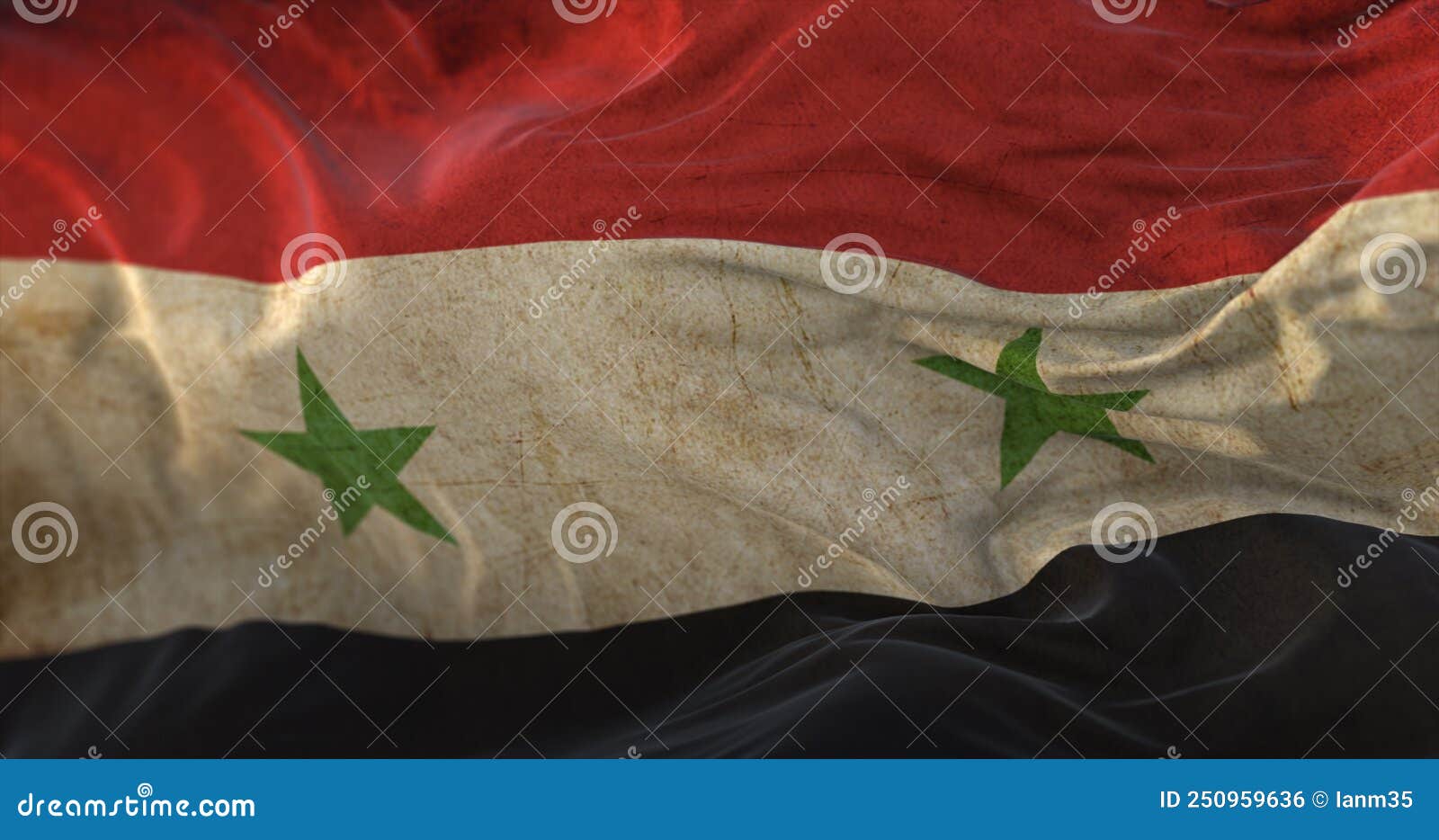 Old Syria Flag Waving at Wind Stock Illustration - Illustration of ...