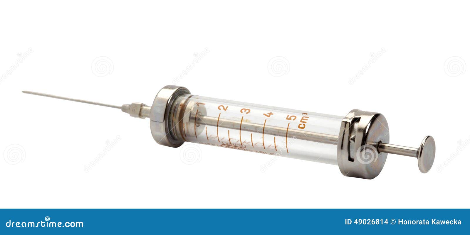 Old Syringe Isolated on White. Clipping Path . Stock Photo - Image of ...