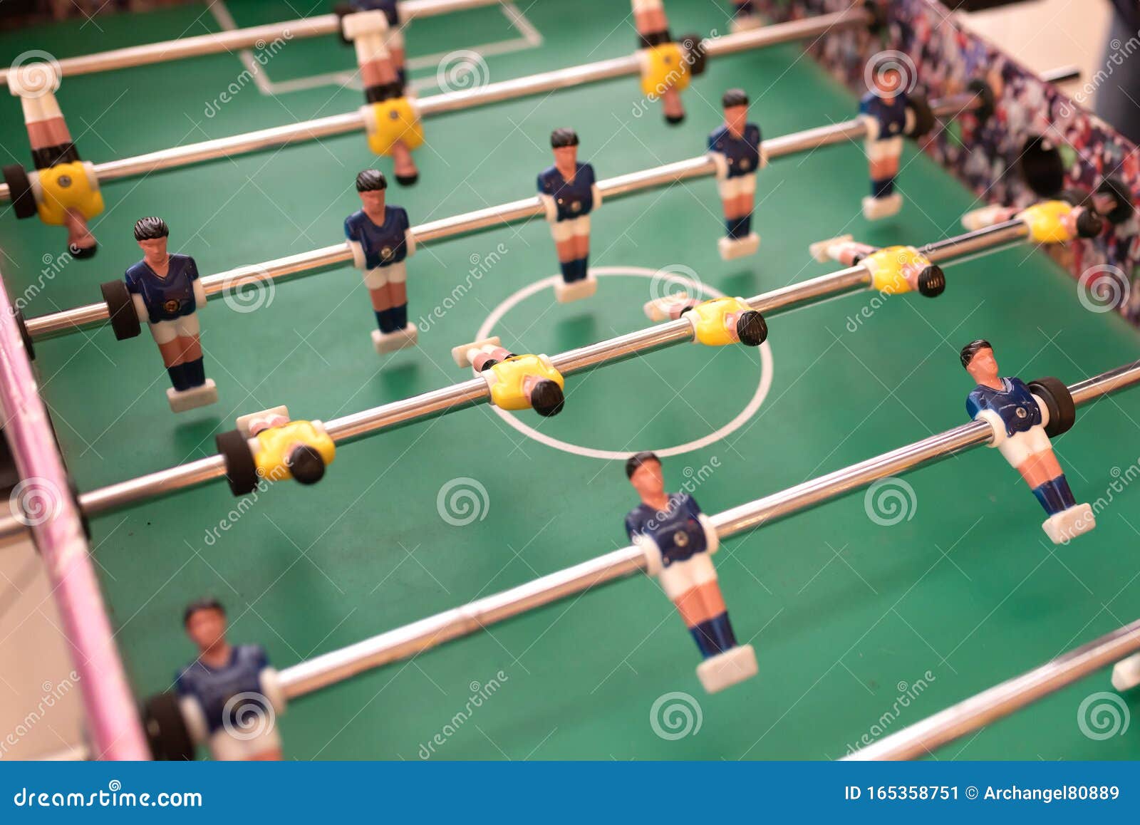 A Old Table Football, Close-up Stock Image - Image of green, compete ...