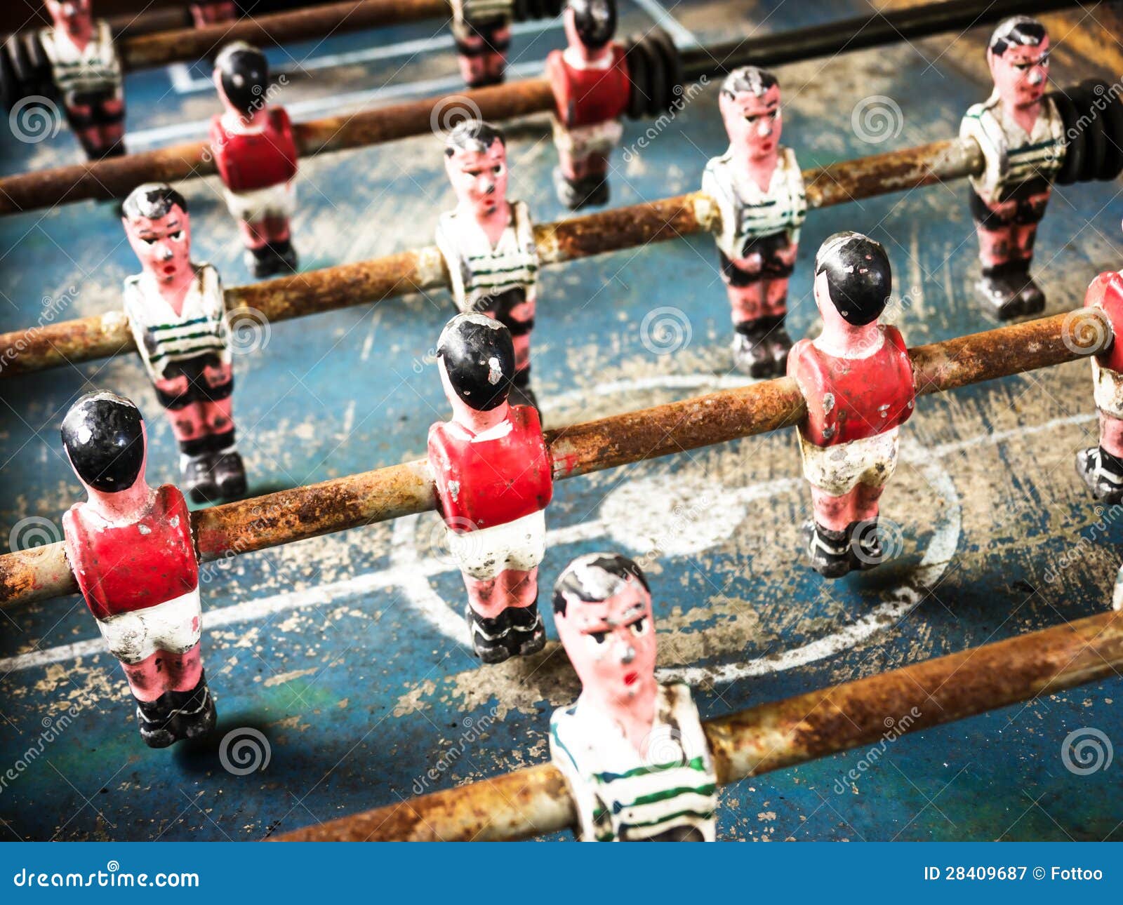 Old table soccer game stock image. Image of foosball - 28409687