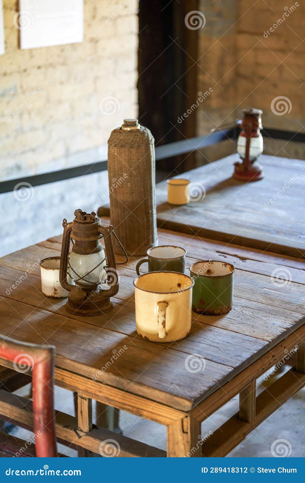Old Table and Old Teacup Utensils in Ancient Chinese Architecture Stock ...