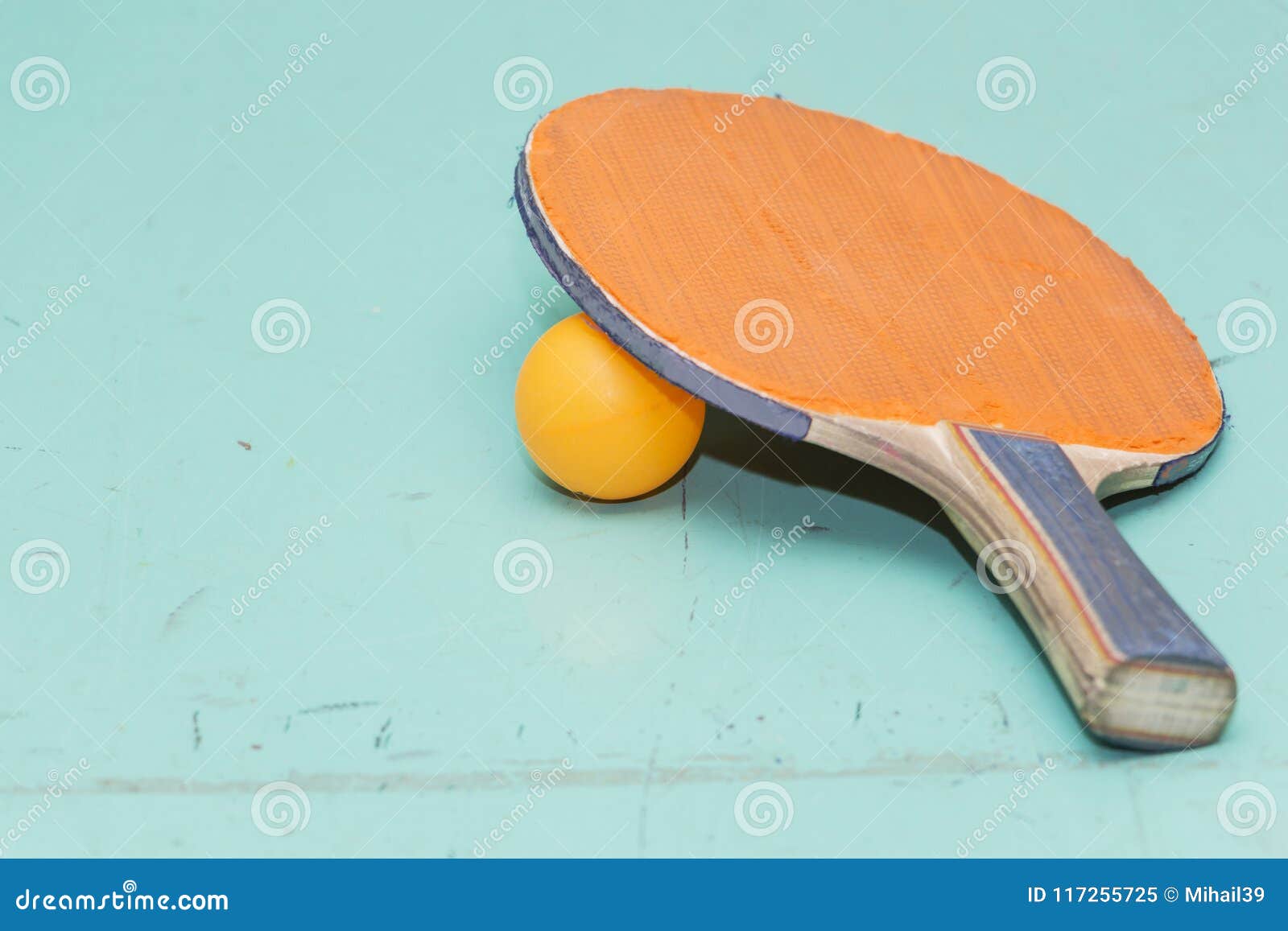 Old Table Tennis Rackets on the Game Table. Stock Image - Image of ...
