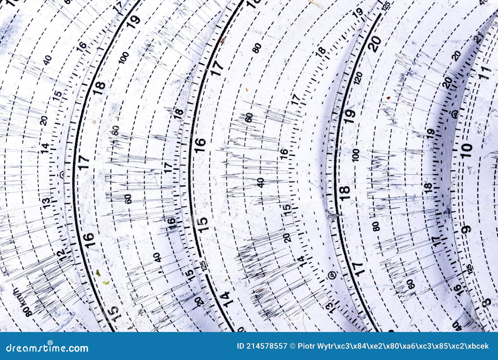 Old Tachograph Charts. Record of Working Time of Professional Drivers ...