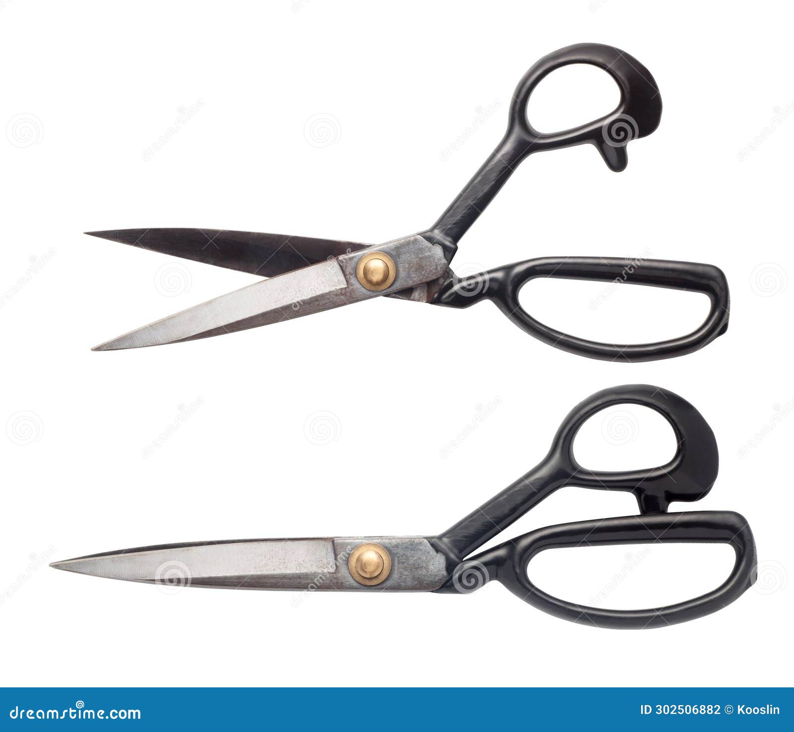 Tailor Scissors In Different Sizes And Forms Hanging On Hooks Of ...