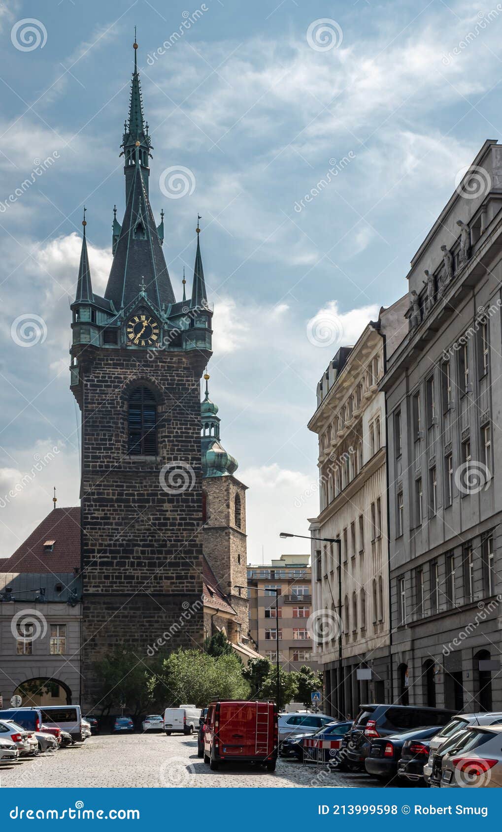 Old Tall Building with Turrets Editorial Stock Photo - Image of town ...