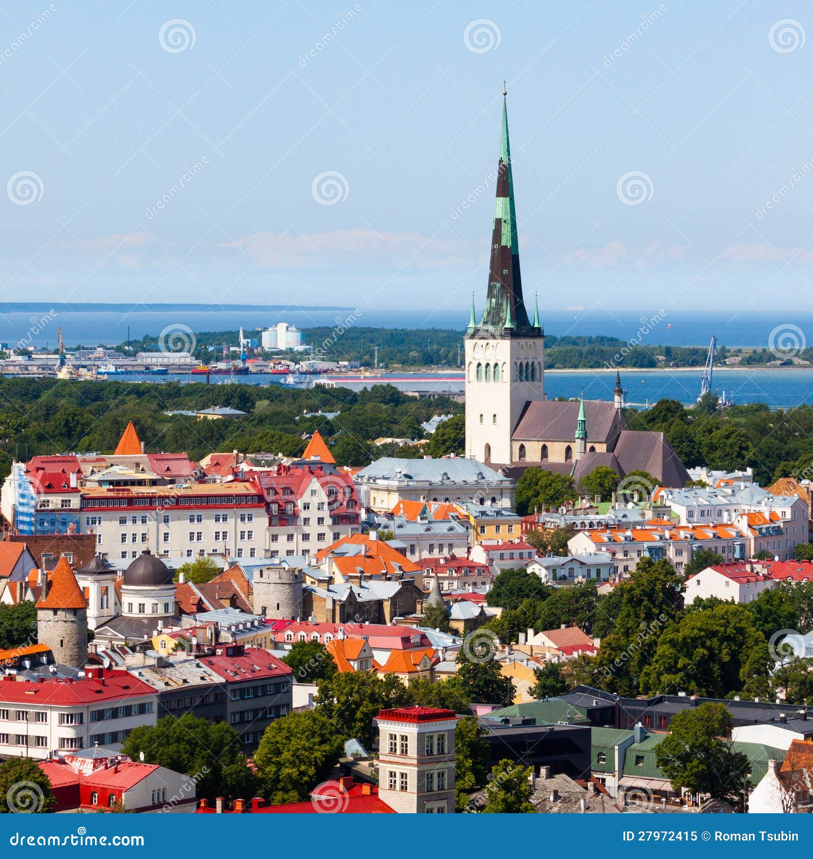 Old Tallinn summer view stock image. Image of christianity - 27972415