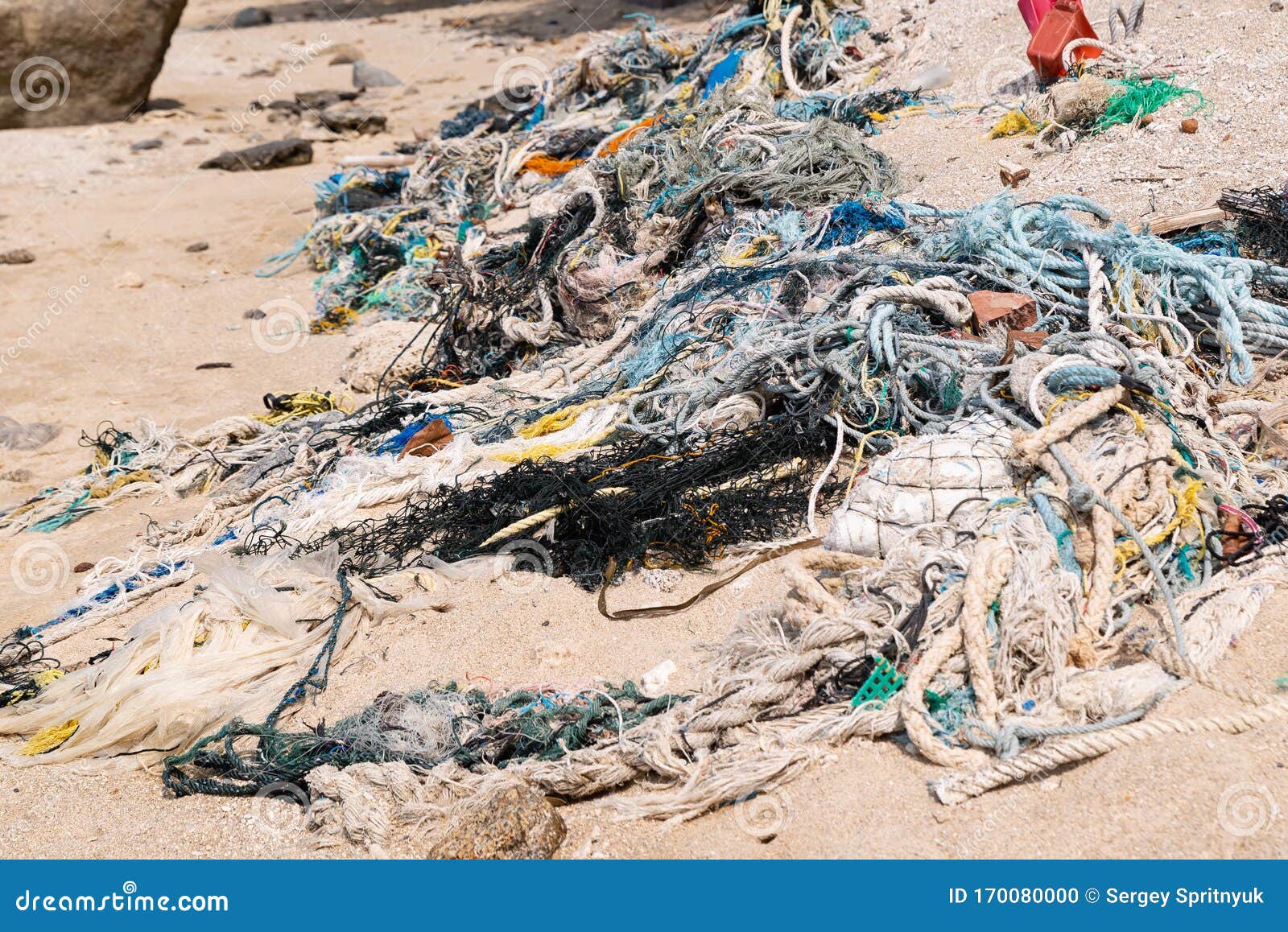 Old Tangled Sea Nets on the Shore Stock Photo - Image of equipment ...