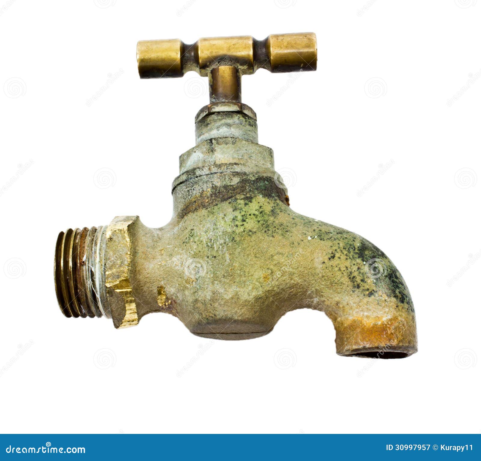 Old Tap on a White Background Stock Image - Image of metal, single ...
