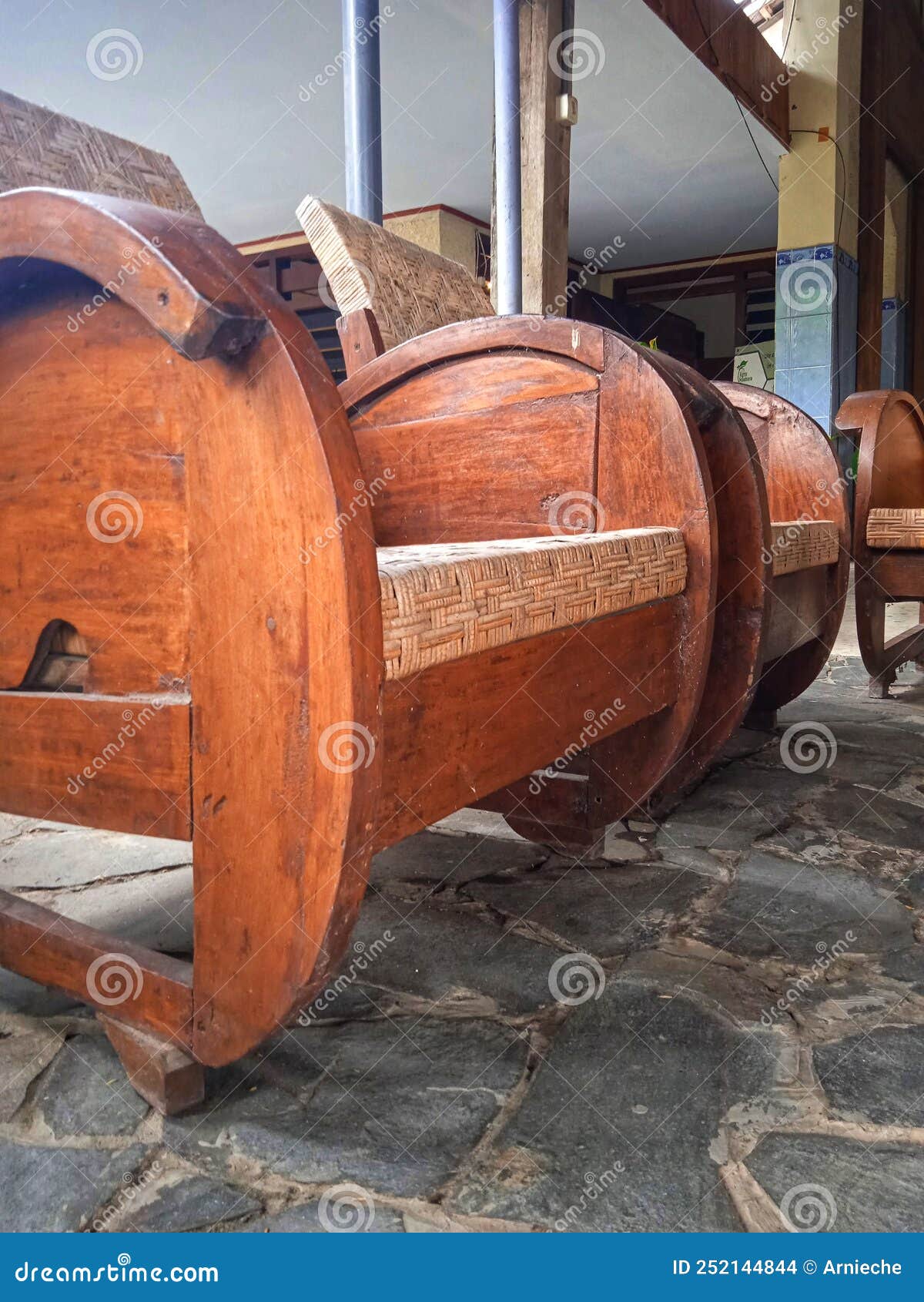 Old teak chair stock photo. Image of iron, interior - 252144844