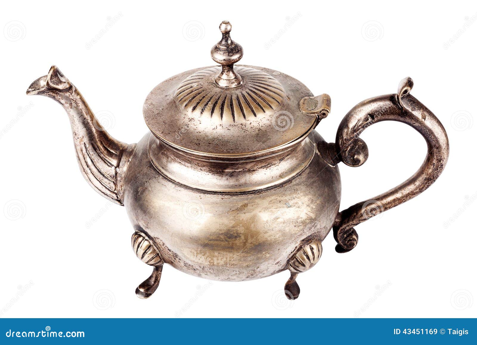 Old teapot stock image. Image of container, design, metallic - 43451169