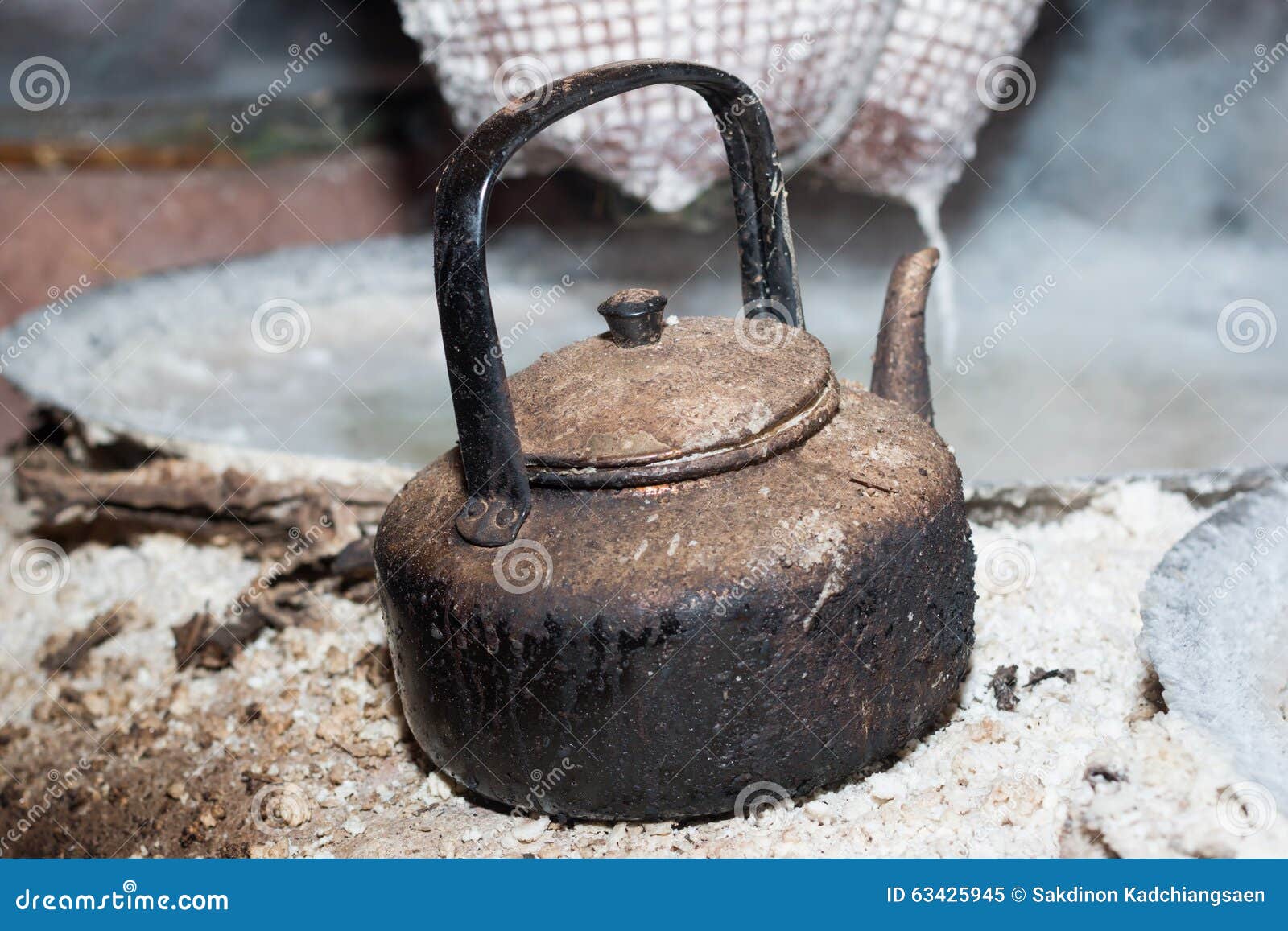 Old Teapot Boils for Boiling Rock Salt Stock Image - Image of flake ...