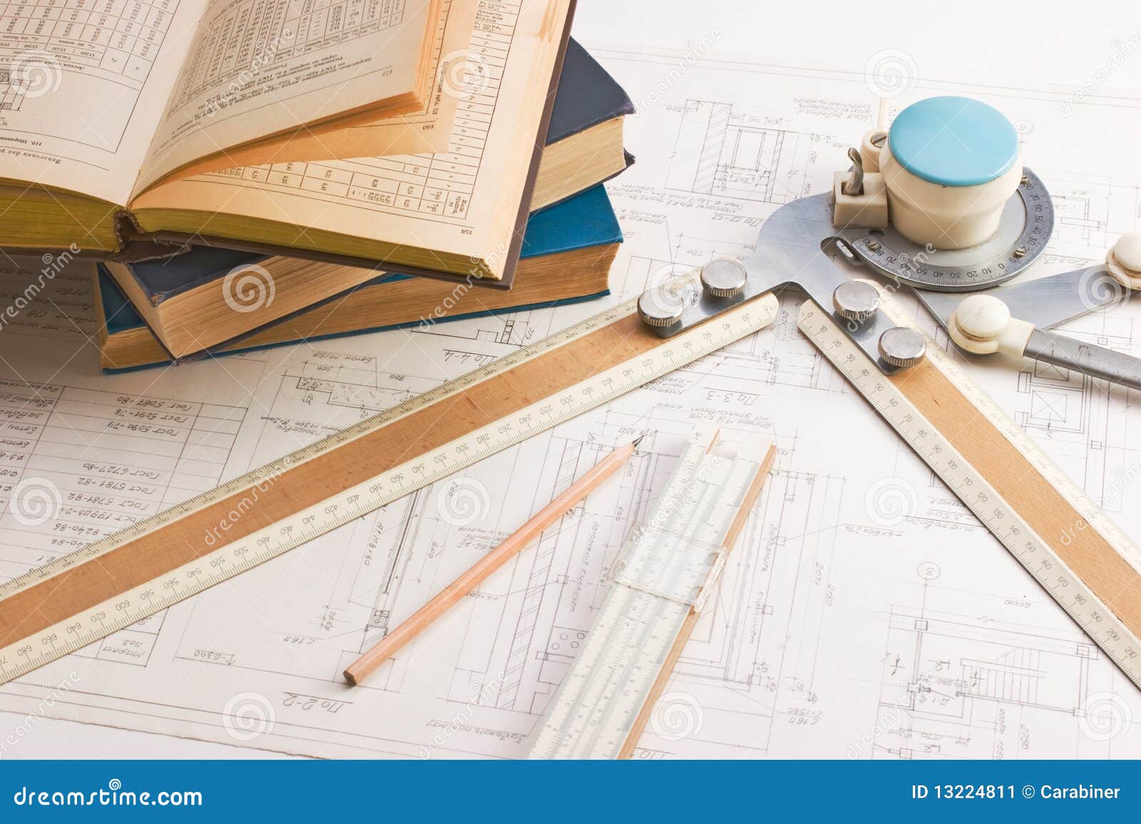 Old technical drawings stock image. Image of construction - 13224811