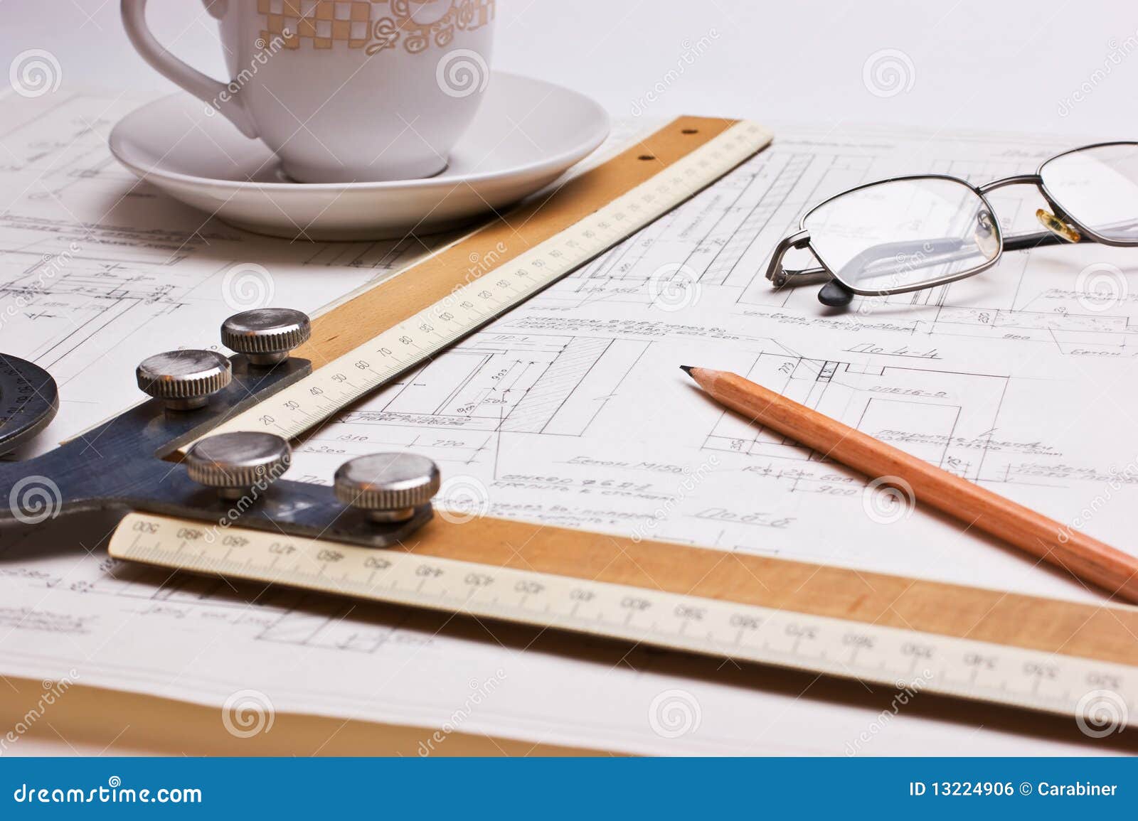 Old technical drawings stock photo. Image of contractor - 13224906